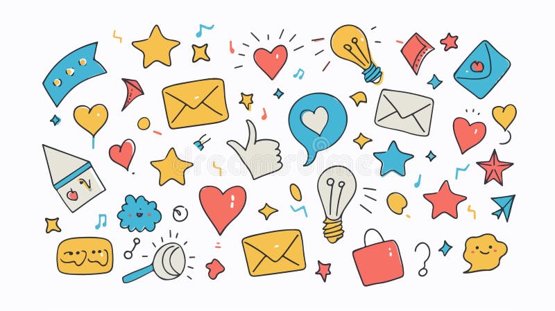 Creative Doodle Symbols Set for Design Elements Exploration Stock ...