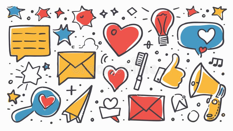 Creative Doodle Symbols Set for Design Elements Exploration Stock ...