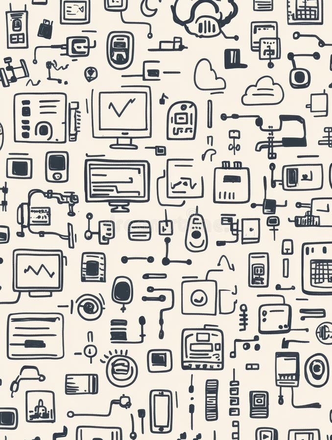 Creative Doodles Illustrate Technology Themes Featuring Computers ...