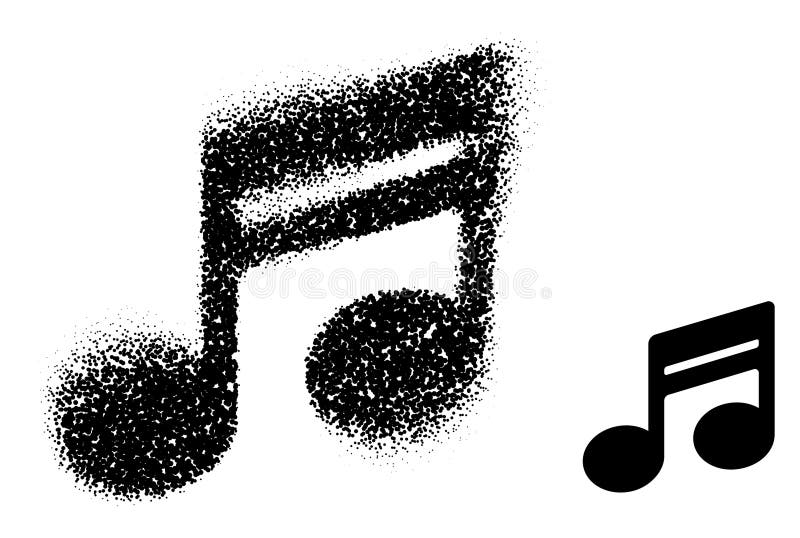 Artistic Dotted Music Note with Solid Version Stock Illustration ...