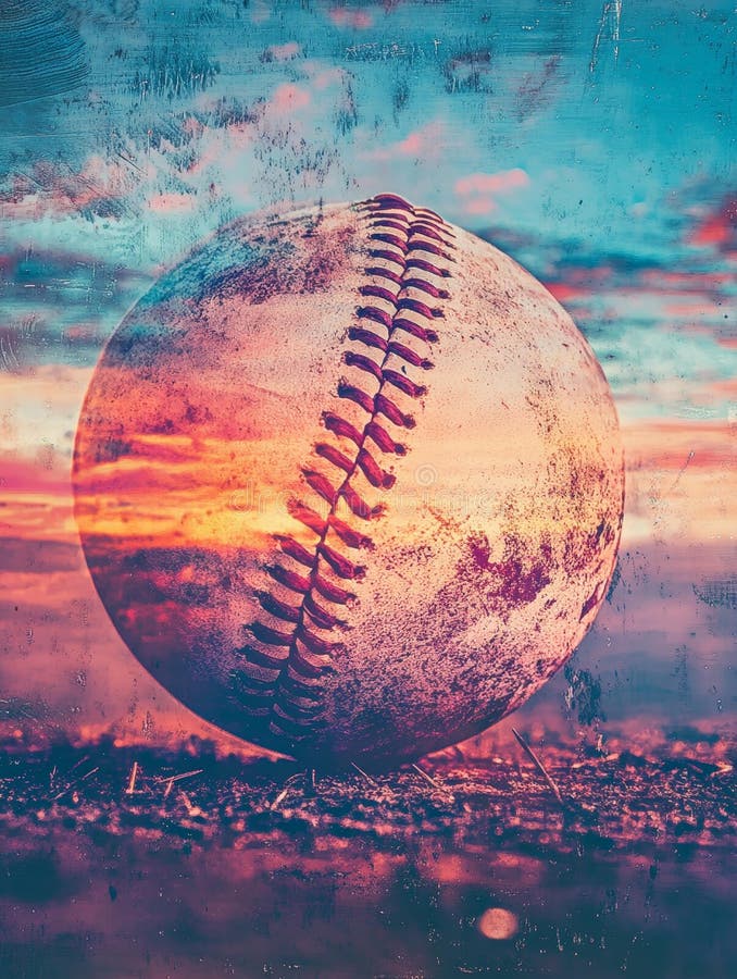 Creative Double Exposure Image of a Baseball Merging with a Stunning ...