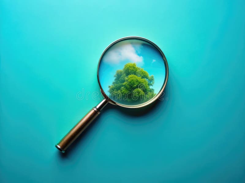 A Creative Double Exposure Image Featuring a Magnifying Glass on a ...