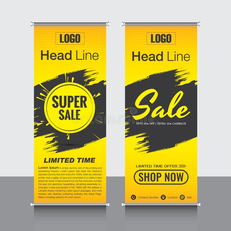Creative Double-sided Vector Roll Up Banner Design. Stock Vector ...
