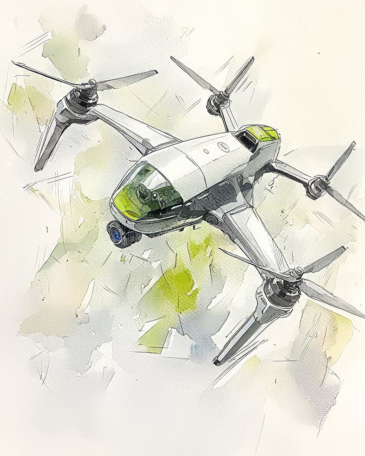 A Creative Drawing of a Small Plane Representing a Bright Future Filled ...