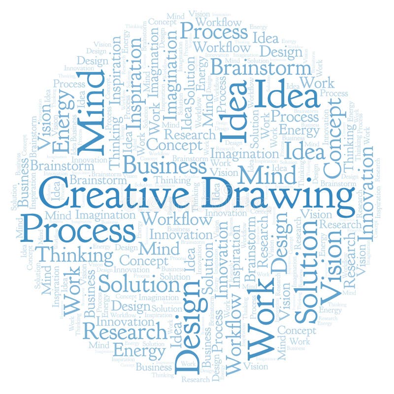 Creative Drawing Word Cloud, Made with Text only. Stock Illustration ...