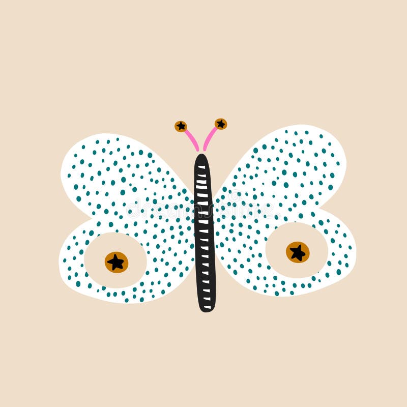 Creative and Drawn Butterfly Illustration. Vector Butterfly Isolated ...