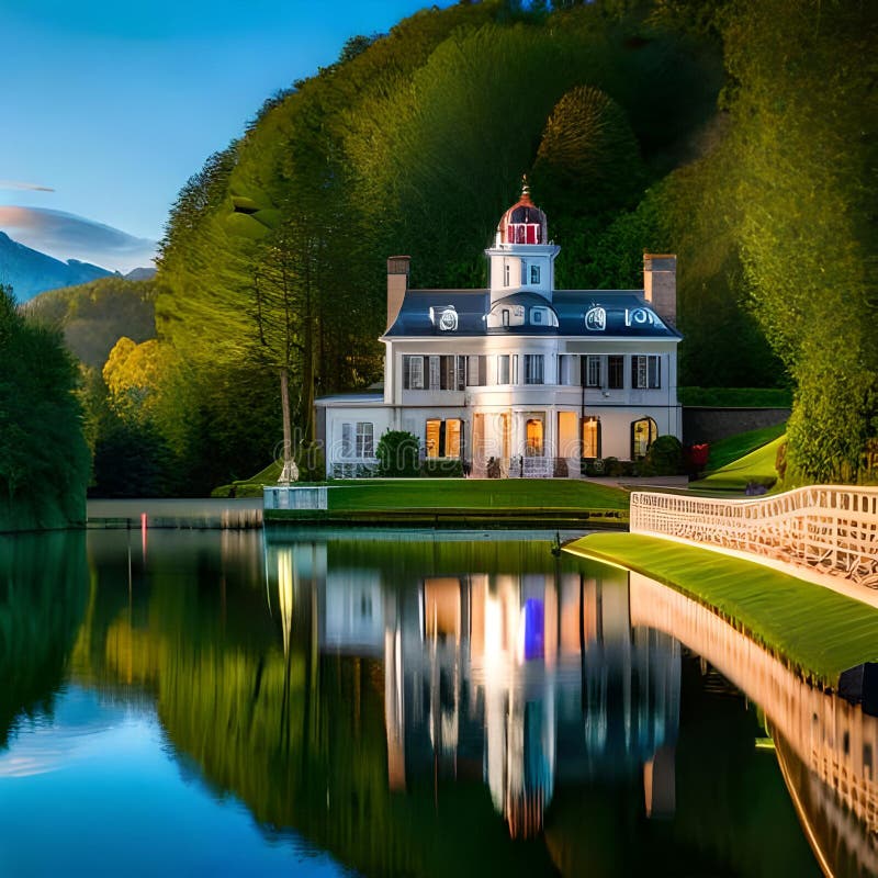 Dream Modern Villa Picture is AI-generated Illustration. Stock ...