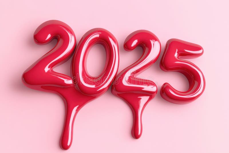 Creative Drip Style 2025 Banner Design for New Year Celebration Stock ...