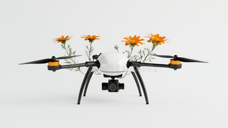 A Creative Drone Displaying Vibrant Flowers Symbolizing Innovation and ...