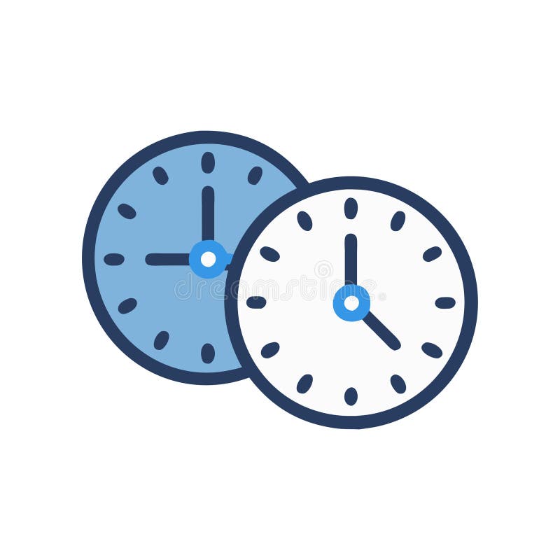 Creative Dual Time Clock Design Icon Stock Vector - Illustration of ...