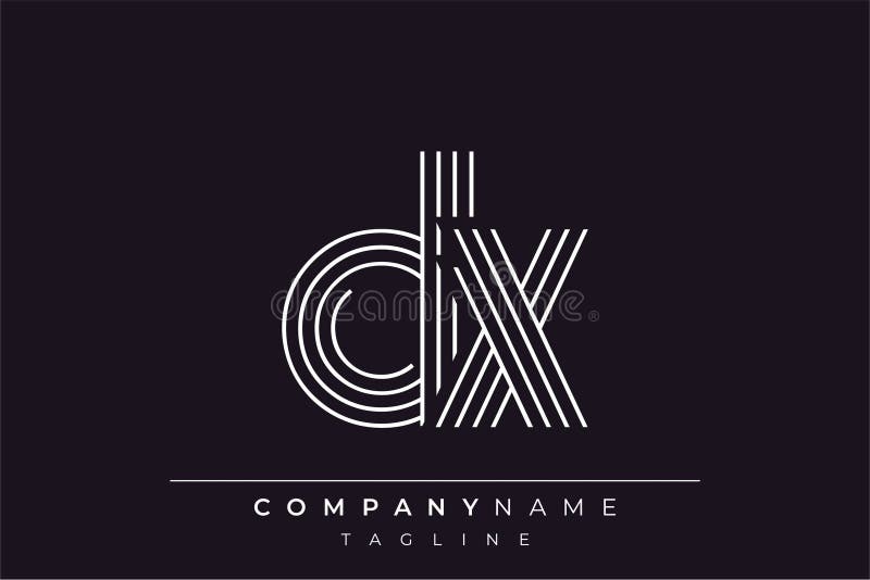 Creative DX Lines Letter Logo Design Stock Vector - Illustration of ...