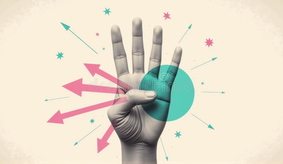 Creative Dynamic Grayscale Hand Gestures in Minimalist Digital Art ...