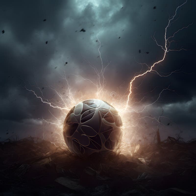 Creative Dynamic Lightning Football Four Created with Generative AI ...