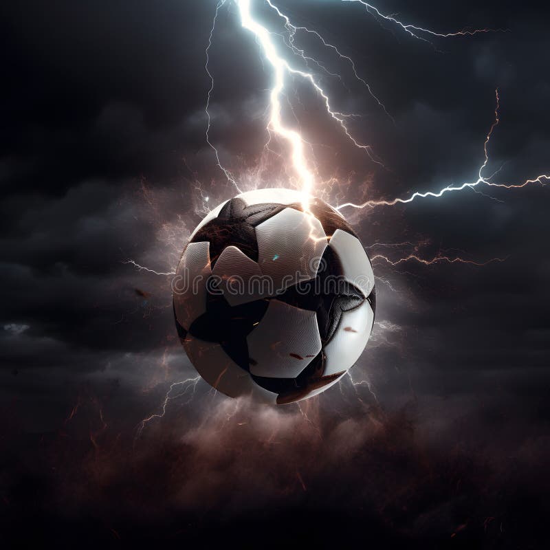 Creative Dynamic Lightning Football One Created with Generative AI ...