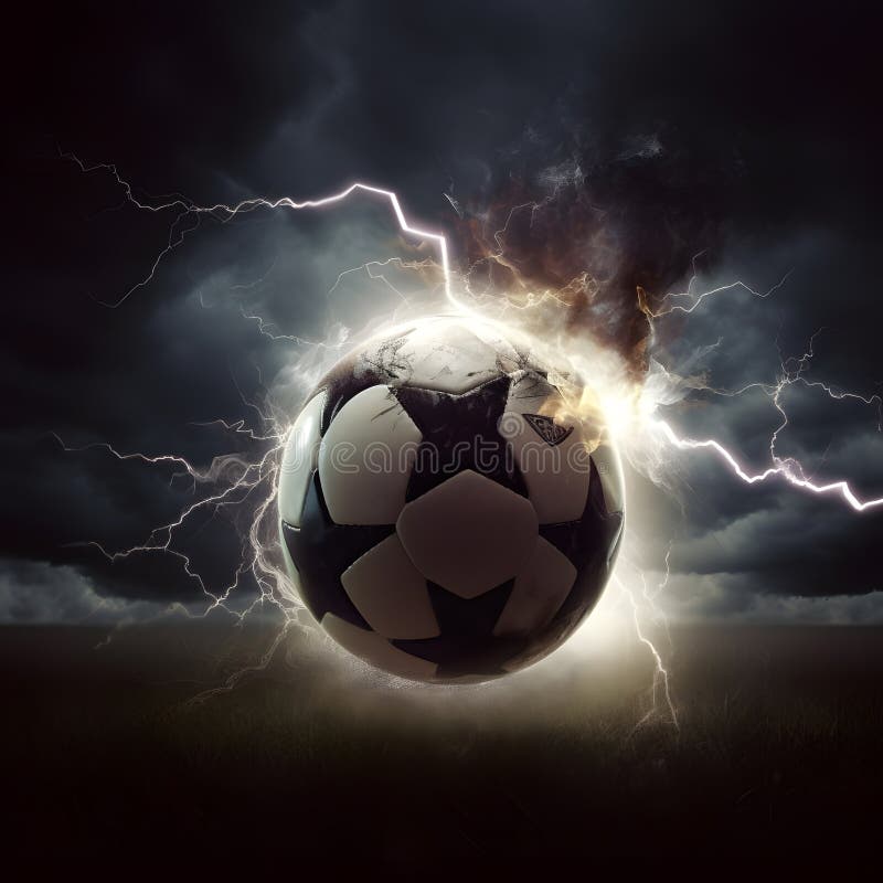 Creative Dynamic Lightning Football Six Created with Generative AI ...