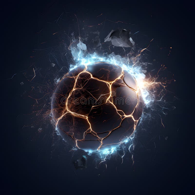 Creative Dynamic Lightning Football Three Created with Generative AI ...