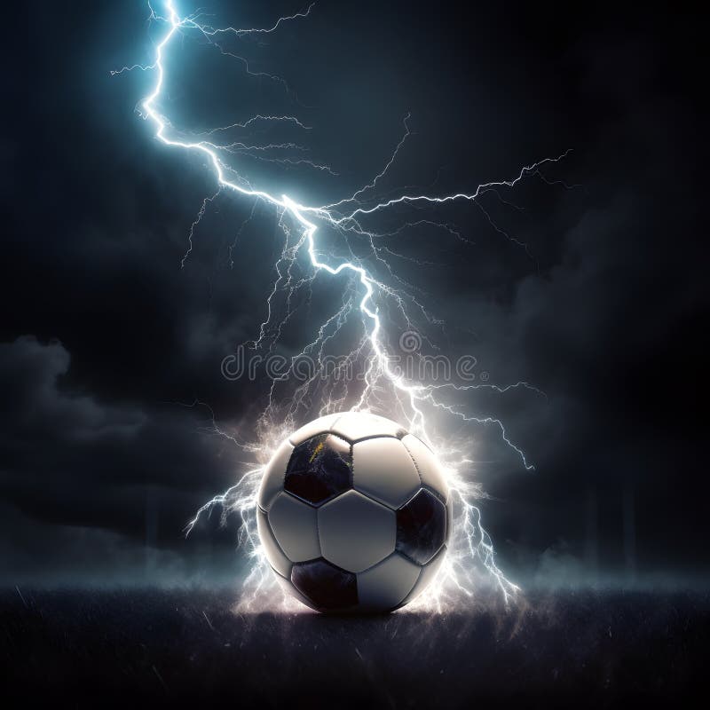 Creative Dynamic Lightning Football Two Created with Generative AI ...