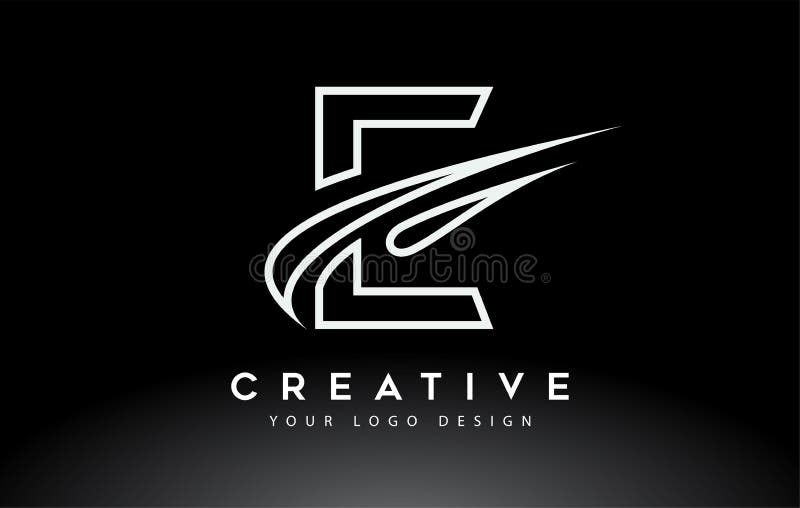 Creative E Letter Logo Design with Swoosh Icon Vector Stock Vector ...