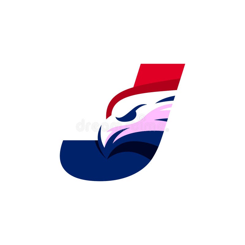 Hawk Letter J Bird Logo Template Stock Vector - Illustration of label ...