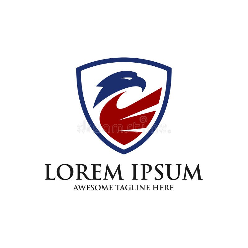 Creative Eagle Logo. Eagle Bird Head with Shield Vector Logo Template ...