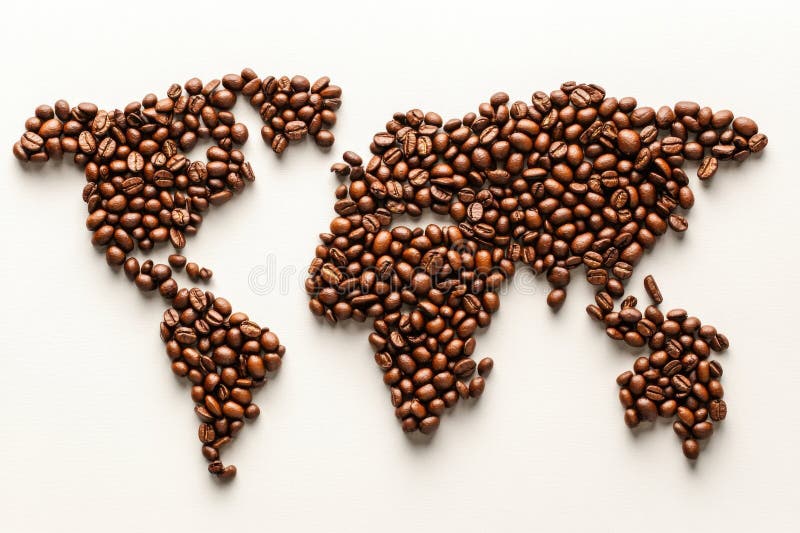 Creative Earth Map Design Made from Coffee Beans for Decorative Use ...
