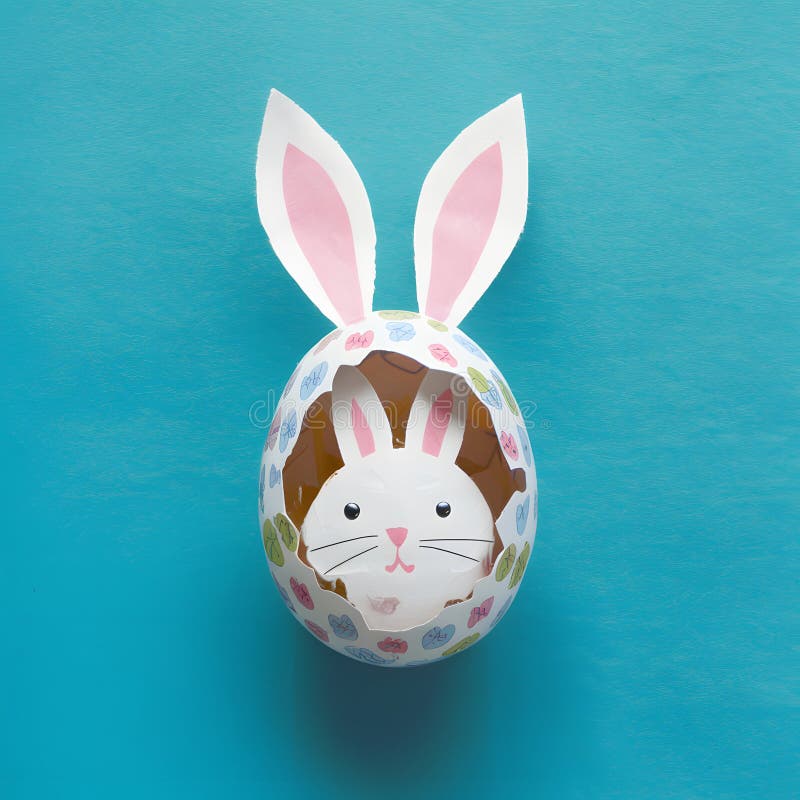Creative Easter Bunny Gift Wrap Idea DIY Paper Egg Wrapping Stock ...
