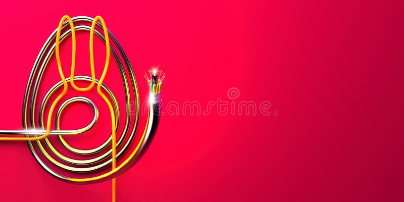 Creative Easter Design Template with an Egg Shaped Fiber Optic Cable ...
