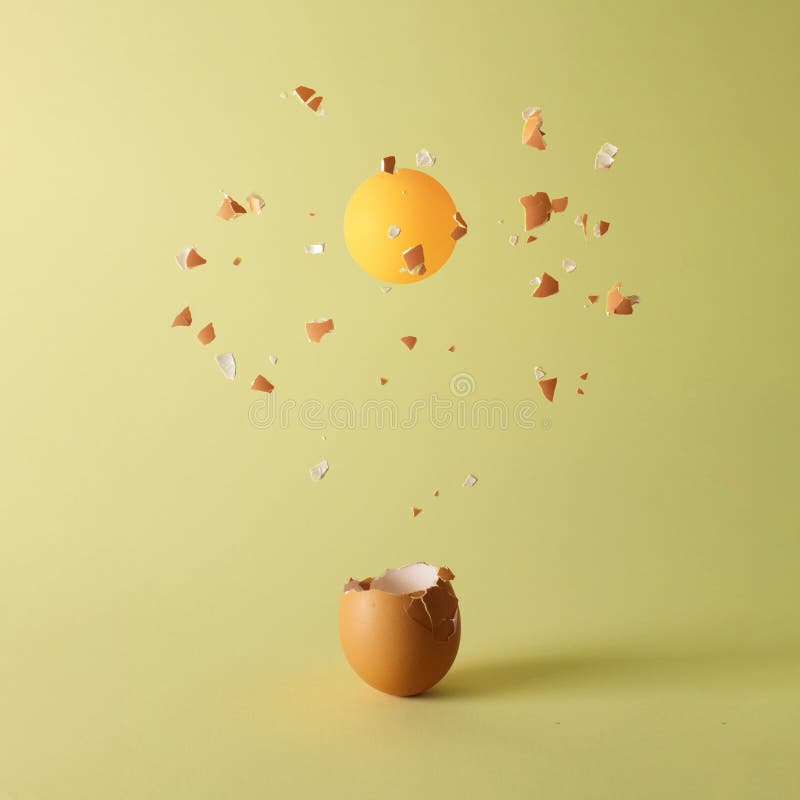 Creative Easter Egg 3D Render. Surprise Egg Concept Egg Shell Explosion ...