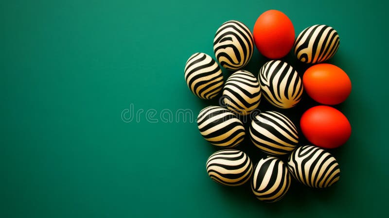 Creative Easter Eggs Featuring Zebra-inspired Stripes on Blue ...