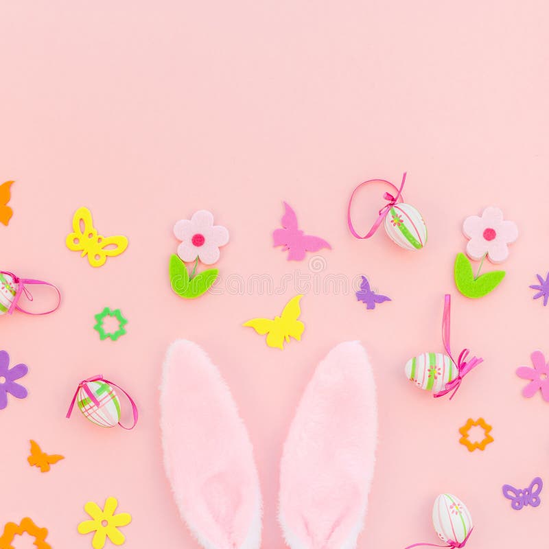 Creative Easter Flat Lay Composition Stock Image - Image of minimal ...