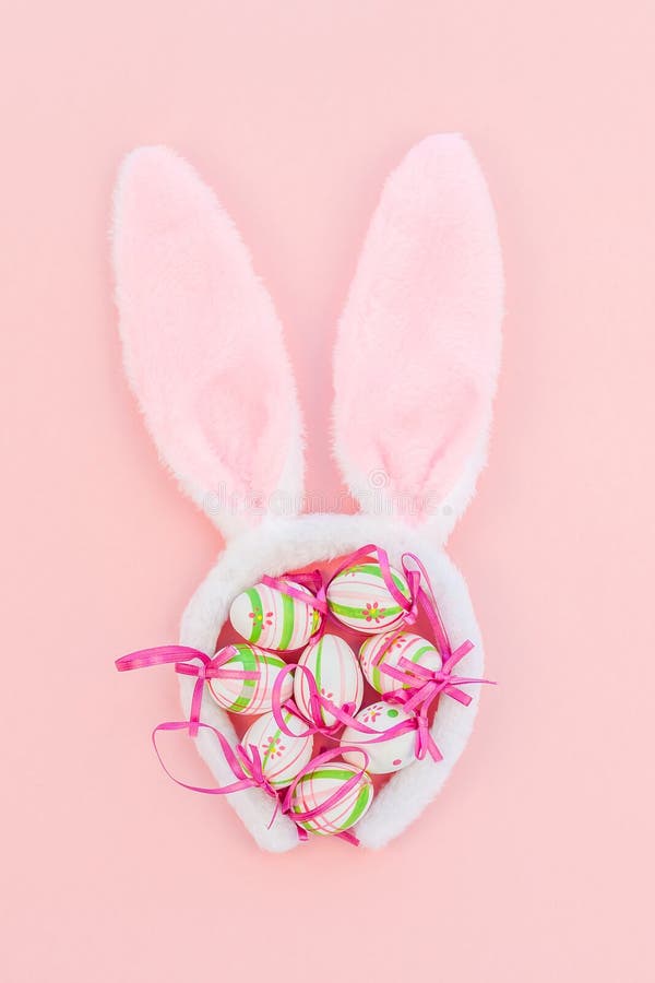Creative Easter Flat Lay Composition Stock Image - Image of butterfly ...