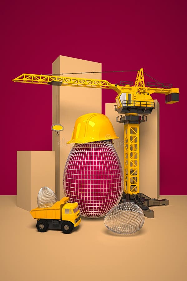 Creative Easter Greeting Card or Banner Template for a Construction ...
