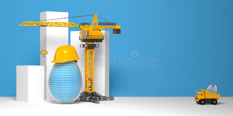 Creative Easter Greeting Card or Banner Template for a Construction ...