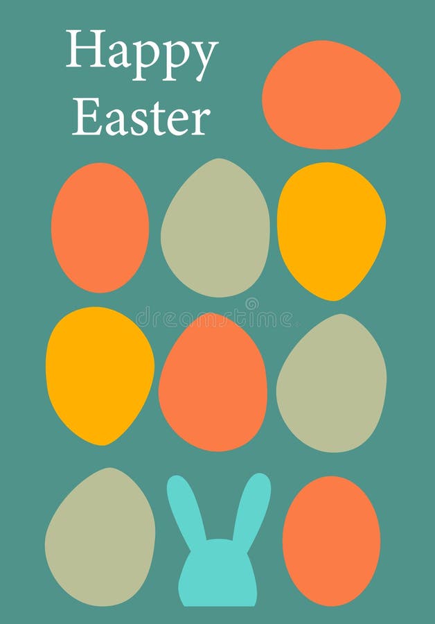 Creative Easter Poster Design with Colorful Eggs and Bunny Motif Stock ...