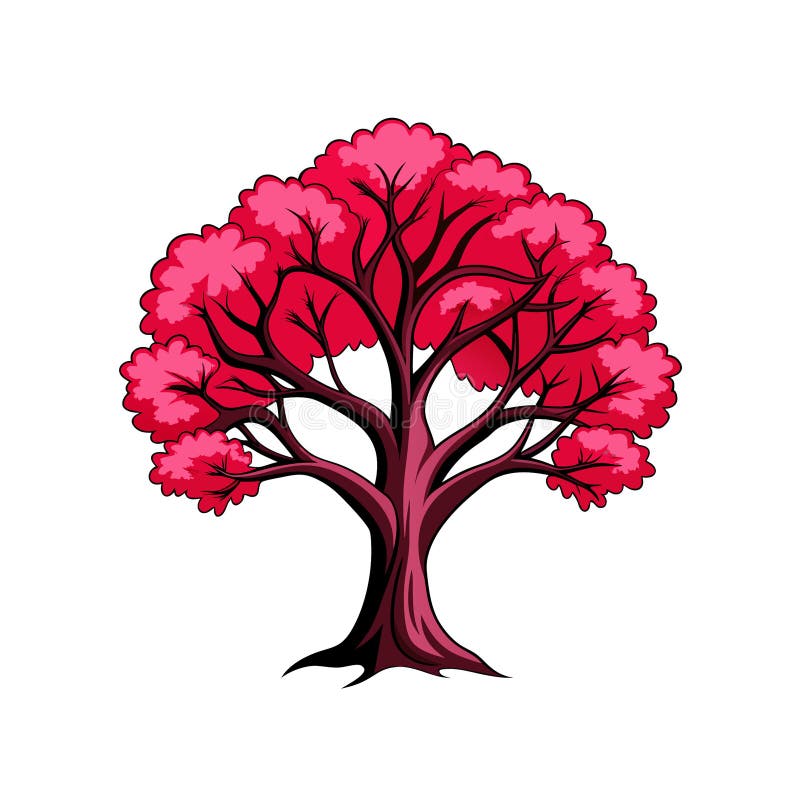 Creative Eastern Redbud Tree Bold Design Stock Illustration ...