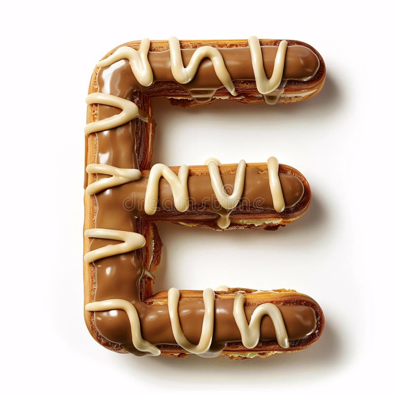 Creative Eclair Art the Letter E in Sweet Form Stock Illustration ...
