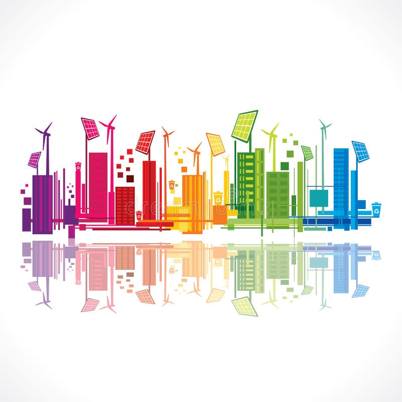 Creative Eco-friendly City Design Background Stock Vector ...