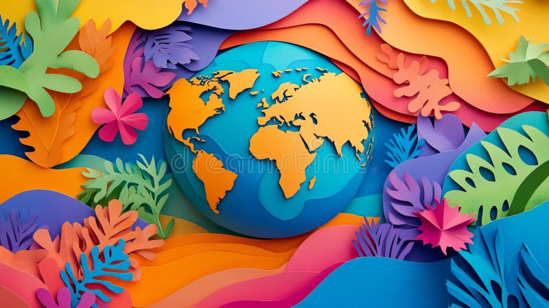 Creative Eco Friendly School Project Vibrant Paper Art Globe and ...