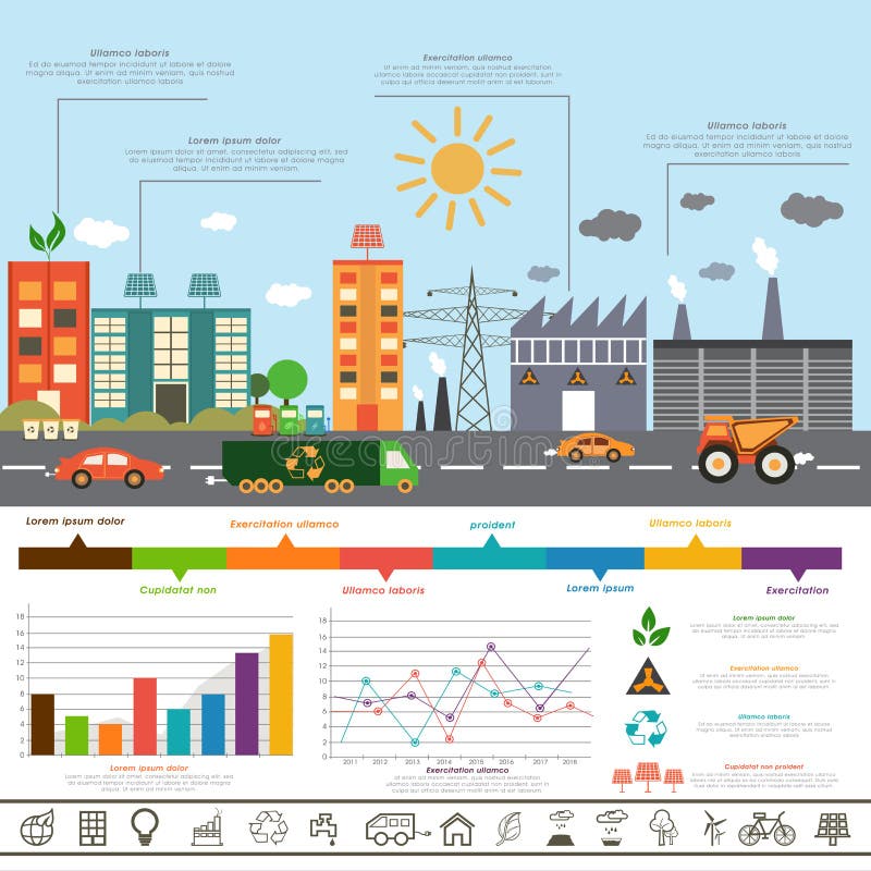 Ecological Infographic Design Elements Stock Vector - Illustration of ...