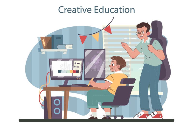 Creative Education. Child Getting a Drawing Course for Future Career ...