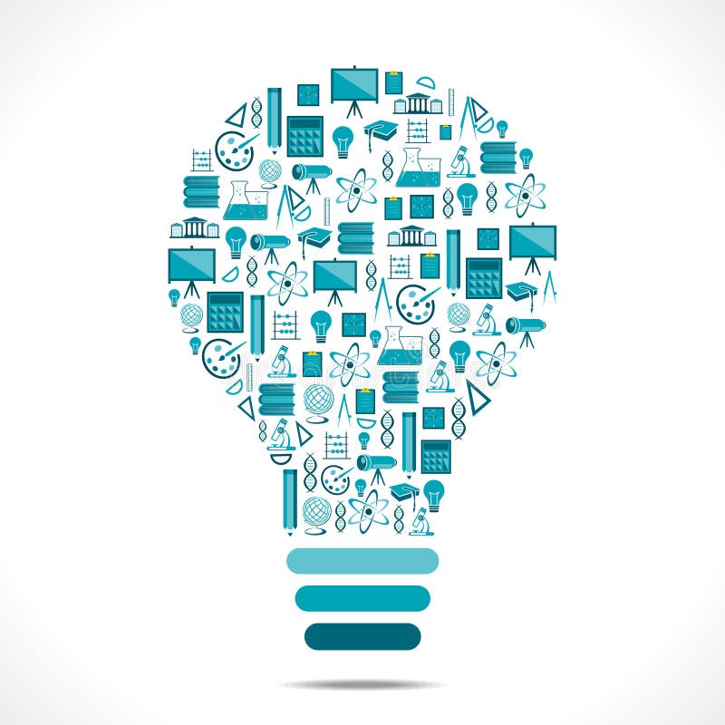 Vector Light Bulb Idea with Chemistry and Science Stock Vector ...