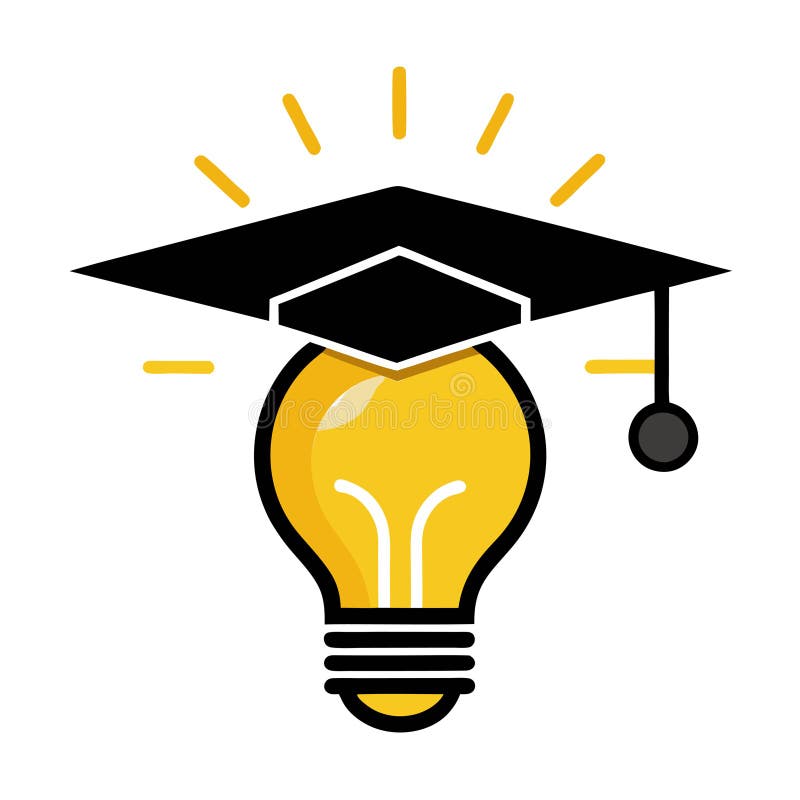Creative Education Icon: Lightbulb with Graduation Cap Symbolizing ...