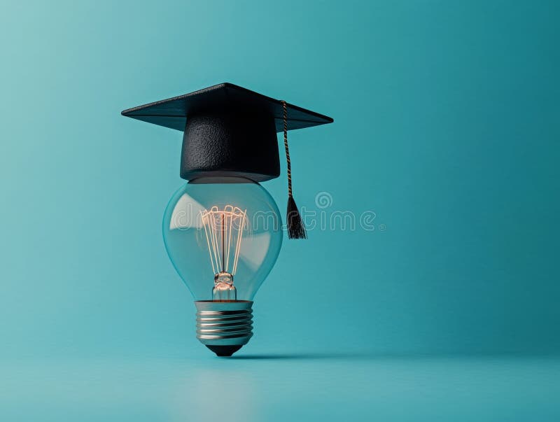 A Creative Educational Image Featuring a Graduation Cap and a Light ...