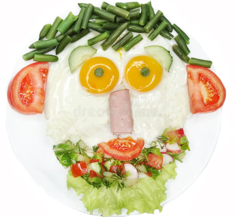 Creative Egg Breakfast for Child Face Form Stock Image - Image of funny ...