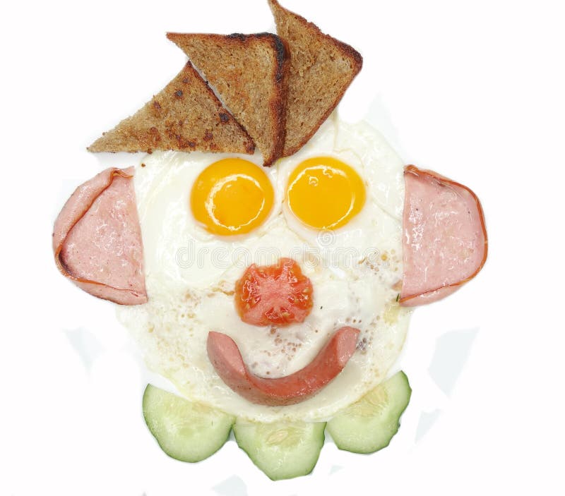 Creative Egg Breakfast for Child Face Form Stock Photo - Image of ...