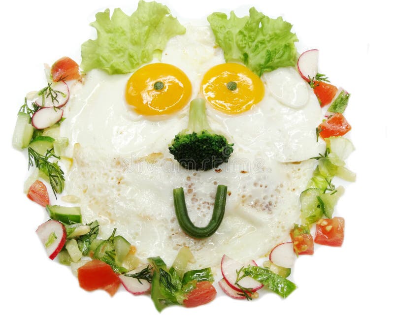 Creative Egg Breakfast for Child Face Form Stock Photo - Image of face ...