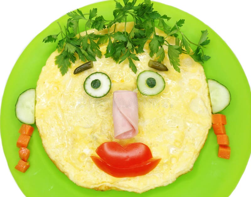 Creative Egg Breakfast for Child Face Form Stock Image - Image of ...