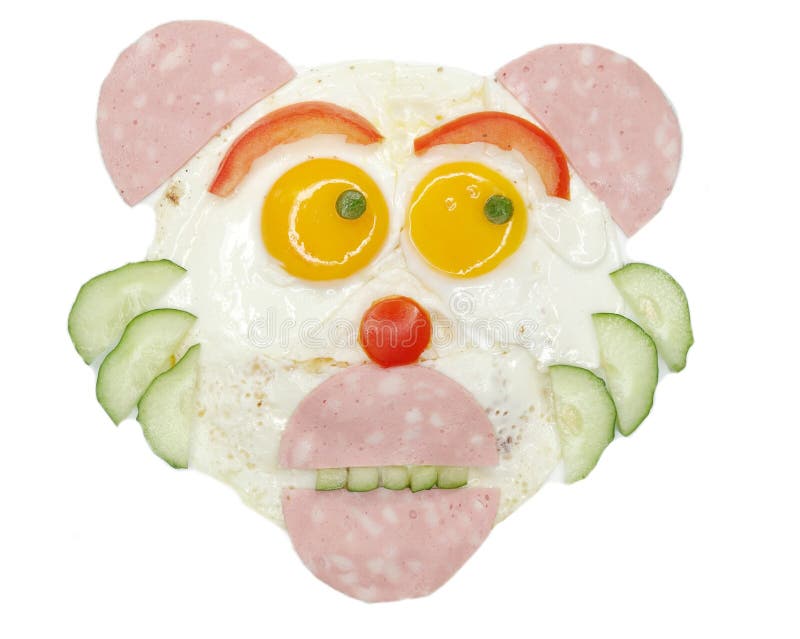 Creative Egg Breakfast for Child Face Form Stock Image - Image of bread ...