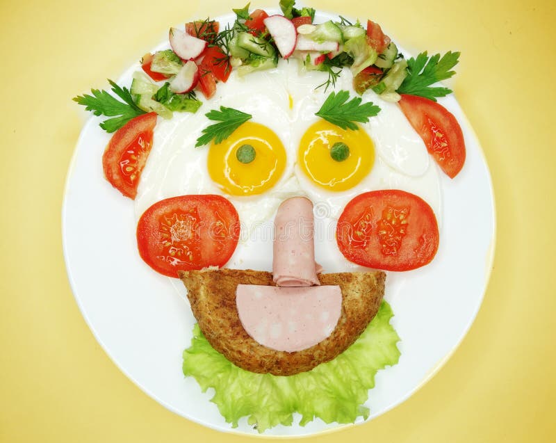 Creative Egg Breakfast for Child Face Form Stock Photo - Image of tasty ...