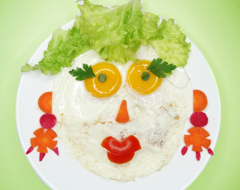 Creative Egg Breakfast for Child Face Form Stock Image - Image of ...